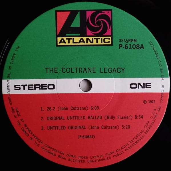 John Coltrane ‎– The Coltrane Legacy - Vinilinių plokštelių parduotuvė